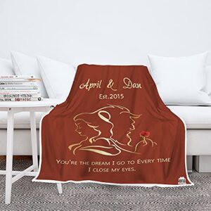 Premium Customized Beauty & Beast Blanket Gift for Valentine……