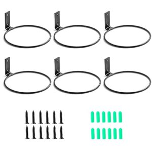 plant holder ring 6 inch wall mounted, 6 pack flower pot hangers metal plant stand hanging bracket basket hooks