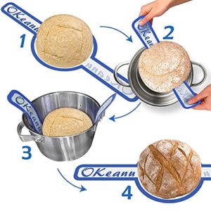 Silicone Baking Mat for Dutch Oven Bread Baking - Long Handles Sling Baking Mat Gentler Safer & Easier to Transfer for Dough, Bread Baking Supplies Eco-Friendly Alternative for Parchment Paper