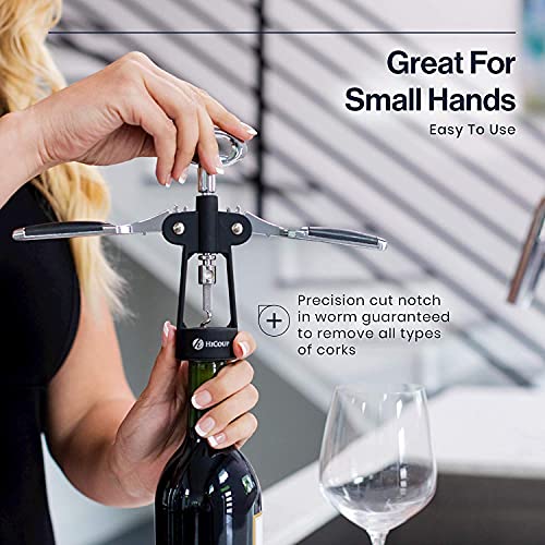 HiCoup Kitchenware Wine Openers - Corkscrew Bottle Openers, Foil Cutter Key for Waiters, Bartenders and Wine Corkscrew & Bottle Opener - Easy To Use, All-In-One Beer And Wine Bottle Openers w/Stopper