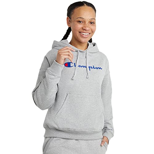 Champion Women's Hoodie, Powerblend, Fleece Hoodie, Sweatshirt for Women, Script (Reg. or Plus)