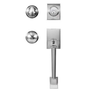 maxecurity front door handle single cylinder handleset (for entrance and front door with deadbolt lock set and knob reversible for right & left doors heavy duty - satin nickel finished