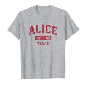 Alice Texas TX Vintage Sports Design Red Design T-Shirt