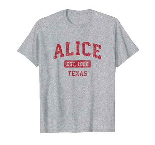 Alice Texas TX Vintage Sports Design Red Design T-Shirt