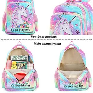 Girls Backpack for Kids School Bookbags Preschool Backpack with Lunch Box for Kindergarten Students