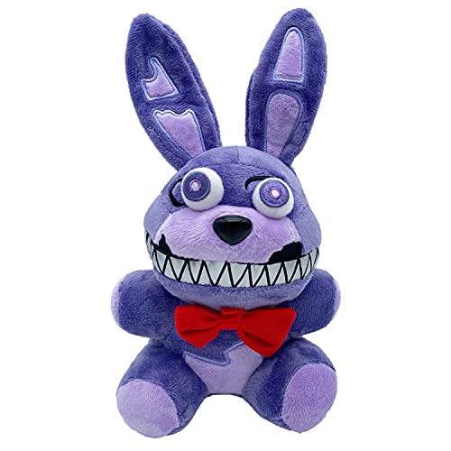 Ycixri Five Nights at Freddy's Nightmare Bonnie Plush Toy Suitable for Collection, FNAF Plushies Stuffed Doll for Boy Girl Christmas Halloween Birthday Gift, 8“ (Purple Bonnie Rabbit)