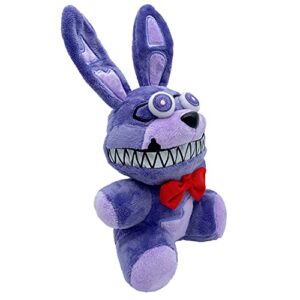 Ycixri Five Nights at Freddy's Nightmare Bonnie Plush Toy Suitable for Collection, FNAF Plushies Stuffed Doll for Boy Girl Christmas Halloween Birthday Gift, 8“ (Purple Bonnie Rabbit)