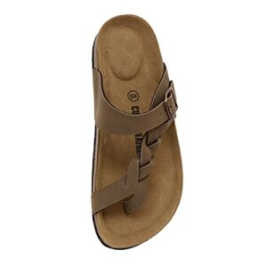 CUSHIONAIRE Women's Libby Cork footbed Sandal with +Comfort and Wide Widths Available, Brown 7