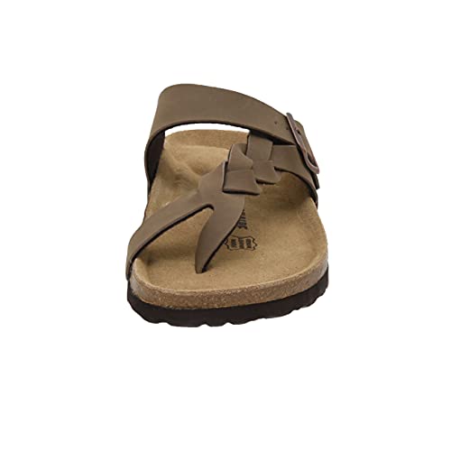 CUSHIONAIRE Women's Libby Cork footbed Sandal with +Comfort and Wide Widths Available, Brown 7