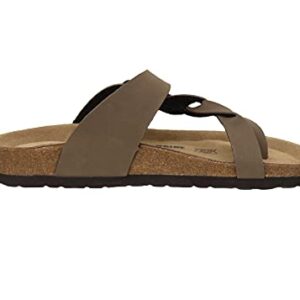 CUSHIONAIRE Women's Libby Cork footbed Sandal with +Comfort and Wide Widths Available, Brown 7