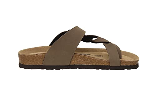 CUSHIONAIRE Women's Libby Cork footbed Sandal with +Comfort and Wide Widths Available, Brown 7