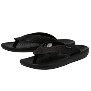 Hey Dude Women's Meg Black Glitter, Size 10 | Women's Footwear | Women's Slip On Sandals | Comfortable & Light-Weight