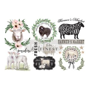 redesign decor transfers-sweet lamb 6"x12" furniture transfer bathroom redesign décor 655350653460