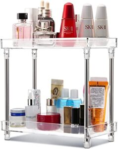 ksdsoam bathroom organizer countertop bathroom storage 2 tier acrylic bathroom makeup organizer countertop for skincare cosmetics, bathroom, kitchen