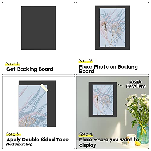 Golden State Art, 8x10 Uncut Photo Mat Matboard, Black Backing Board for Frame, Picture (8x10, 10 Pack)