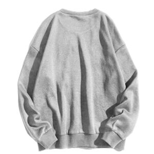 WDIRARA Women's Letter Graphic Print Round Neck Long Sleeve Sweatshirt Tops Pullovers Grey L