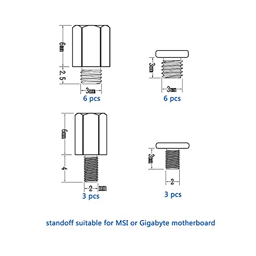 M.2 Screw Standoff,HFEIX SSD Mounting Kit with Screwdriver for Msi Motherboard or Gigabyte Board NVMe PCIe Driver Laptop Replace(9set)