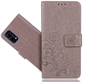 wentian realme 7 pro case, caseexpert® flowers leather kickstand flip wallet bag case cover for realme 7 pro