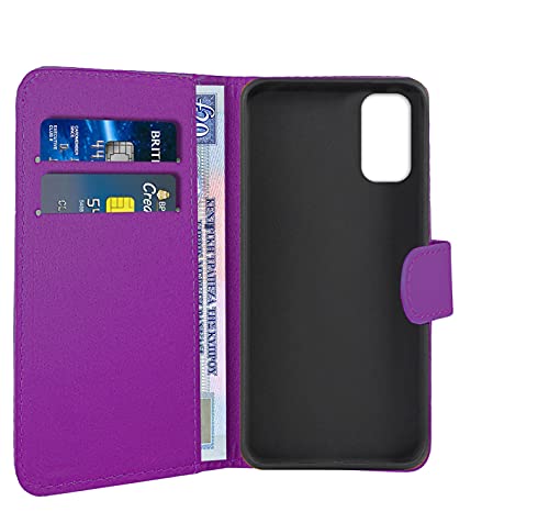 WenTian Realme 7 Pro Case, CaseExpert® Premium Leather Kickstand Flip Wallet Bag Case Cover for Realme 7 Pro Purple