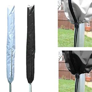 FUFRE Outdoor Umbrella Drying Rack Cover, Waterproof Clothes Drying Rack Cover Rotary Airer Cover with Zipper Drawstring, Clothes Line Protective Cover for Outdoor Garden Courtyard (Black)