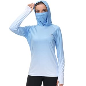 bassdash women's fishing hoodie shirt with face mask thumb holes upf 50+ fs23w