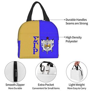 Cmxljwyt Sigma Gamma Rho Lunch Bag Tote Meal Bag Reusable Insulated Portable Game Lunch Box Handbags for Women Mens, one size