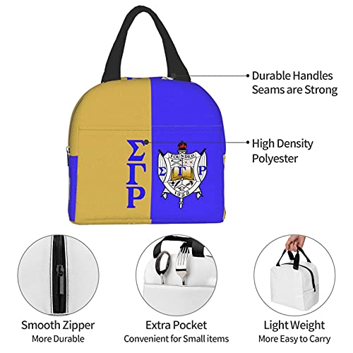 Cmxljwyt Sigma Gamma Rho Lunch Bag Tote Meal Bag Reusable Insulated Portable Game Lunch Box Handbags for Women Mens, one size