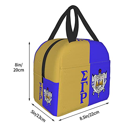 Cmxljwyt Sigma Gamma Rho Lunch Bag Tote Meal Bag Reusable Insulated Portable Game Lunch Box Handbags for Women Mens, one size