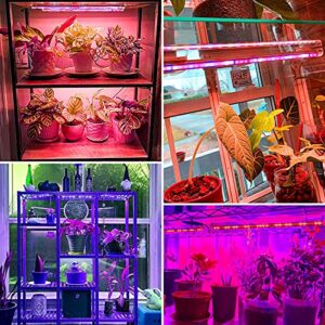 LED Plant Grow Light Strips, Full Spectrum Red Blue Plant Grow Lights for Indoor Plants with Auto 3H/6H/12H Timer, 4 Dimmable Levels Sunlike Growing Lamp for Hydroponics Succulent, 6 Strips