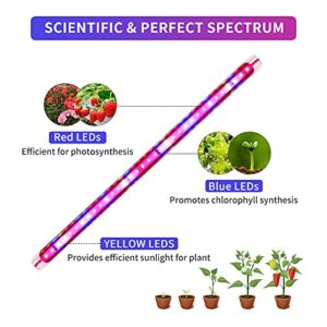 LED Plant Grow Light Strips, Full Spectrum Red Blue Plant Grow Lights for Indoor Plants with Auto 3H/6H/12H Timer, 4 Dimmable Levels Sunlike Growing Lamp for Hydroponics Succulent, 6 Strips