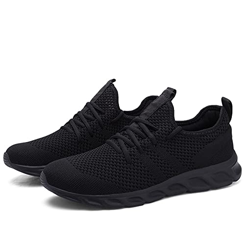 Tvtaop Tennis Shoes for Mens Athletic Running Shoes Lightweight Casual Sneakers Non Slip Walking Gym Sport Shoes Black,Mens Size 6.5