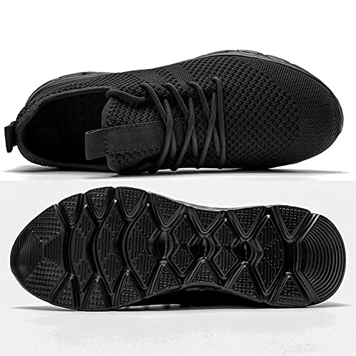 Tvtaop Tennis Shoes for Mens Athletic Running Shoes Lightweight Casual Sneakers Non Slip Walking Gym Sport Shoes Black,Mens Size 6.5