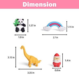 FUN LITTLE TOYS 70 PCS Erasers for Kids Bulk, Fun Mini 3D Puzzle Animal Erasers, Goody Bag Stuffers Trinkets Party Favors Classroom Prizes Cool Toys School Supplies Goodie Bags Pinata Stuffers