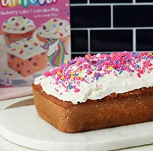 Pillsbury Funfetti Unicorn Strawberry Cake & Cupcake Mix and Unicorn Vanilla Frosting with By The Cup Frosting Spreader