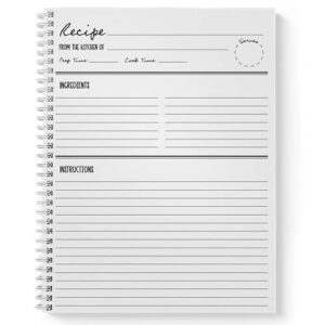 Gotcha Covered Notebooks Softcover Recipe Dishes 8.5" x 11" Spiral Notebook/Recipe Book, 120 Recipe Pages, Durable Gloss Laminated Cover, White Wire-o Spiral. Made in the USA