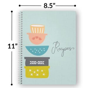 Gotcha Covered Notebooks Softcover Recipe Dishes 8.5" x 11" Spiral Notebook/Recipe Book, 120 Recipe Pages, Durable Gloss Laminated Cover, White Wire-o Spiral. Made in the USA