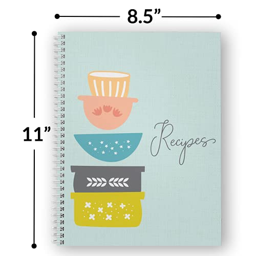 Gotcha Covered Notebooks Softcover Recipe Dishes 8.5" x 11" Spiral Notebook/Recipe Book, 120 Recipe Pages, Durable Gloss Laminated Cover, White Wire-o Spiral. Made in the USA