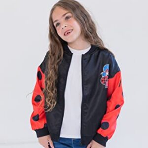 Miraculous Ladybug Big Girls Zip-up Bomber Jacket Red/Black 10-12