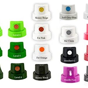 Spray Paint Caps Compatible with Montana Cans | Master Cap Set Includes 18 Caps