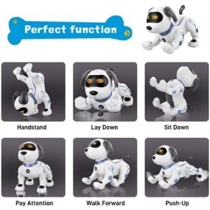 Marstone Robot Dog Toys for Kids 1 2 3 4 5 6+ Yr Old, Voice Control Robotic Puppy for Boy 2 Year Old Birthday Gifts, Remote Control Interactive Program Electronic Pet Toys for Boys and Girls Age 3-5