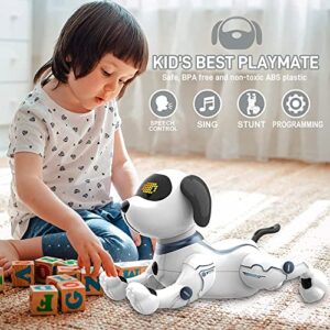 Marstone Robot Dog Toys for Kids 1 2 3 4 5 6+ Yr Old, Voice Control Robotic Puppy for Boy 2 Year Old Birthday Gifts, Remote Control Interactive Program Electronic Pet Toys for Boys and Girls Age 3-5