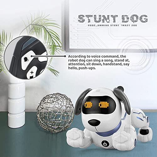 Marstone Robot Dog Toys for Kids 1 2 3 4 5 6+ Yr Old, Voice Control Robotic Puppy for Boy 2 Year Old Birthday Gifts, Remote Control Interactive Program Electronic Pet Toys for Boys and Girls Age 3-5