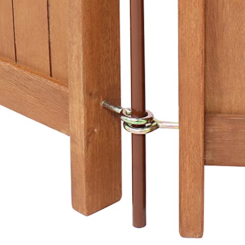 Sunnydaze 44-Inch Tall Folding Outdoor Wood Panel Privacy Screen