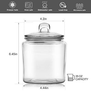 Woaiwo-q 35 oz Glass Jars, Glass Storage Container with Glass Lid for Biscuits, Candy, Dry Goods, Beans, Cookie Jar with Lid for Home & Kitchen (Set of 6）