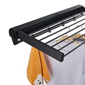 Delysia King Clothes Laundry Drying Rack，Collapsible Wall Mounted Hanger|7 Drying Rods (Black)