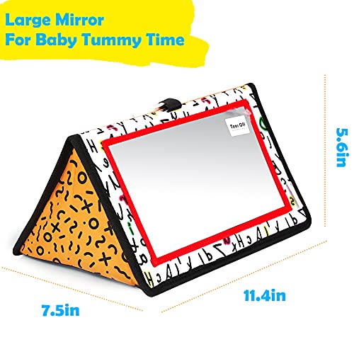 Epessa Baby Mirror Toys for Tummy Time, Newborn Infant Toys 0-6 6-12 Months, Baby Floor Mirror, Black and White High Contrast Baby Toys 0 3 6 9 Month Crawling Sensory Toy, Crib, Car Seat Essential