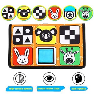 Epessa Baby Mirror Toys for Tummy Time, Newborn Infant Toys 0-6 6-12 Months, Baby Floor Mirror, Black and White High Contrast Baby Toys 0 3 6 9 Month Crawling Sensory Toy, Crib, Car Seat Essential