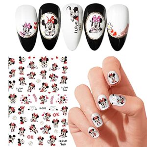 Cute Nail Stickers Cartoon Nail Art Decals 3D Self Adhesive Cute Anime Nail Sticker Nail Decoration for Girls Kids Women Manicure Tips Decoration Supplies (6 Sheets)