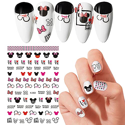 Cute Nail Stickers Cartoon Nail Art Decals 3D Self Adhesive Cute Anime Nail Sticker Nail Decoration for Girls Kids Women Manicure Tips Decoration Supplies (6 Sheets)