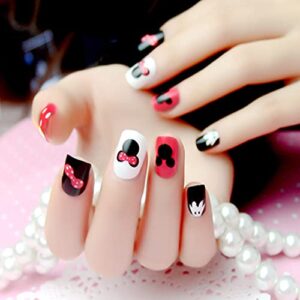 Cute Nail Stickers Cartoon Nail Art Decals 3D Self Adhesive Cute Anime Nail Sticker Nail Decoration for Girls Kids Women Manicure Tips Decoration Supplies (6 Sheets)